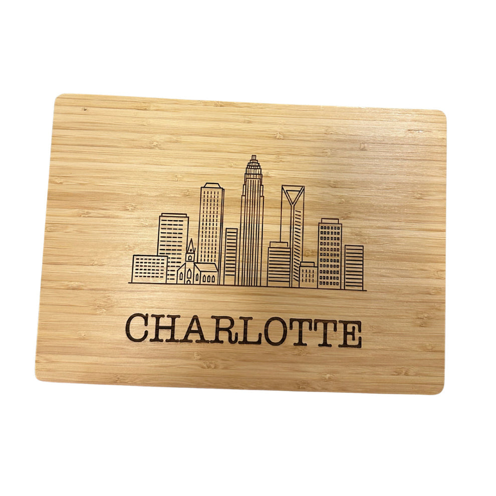 Charlotte Skyline Engraved Bamboo Cutting Board – The Kustom Cut